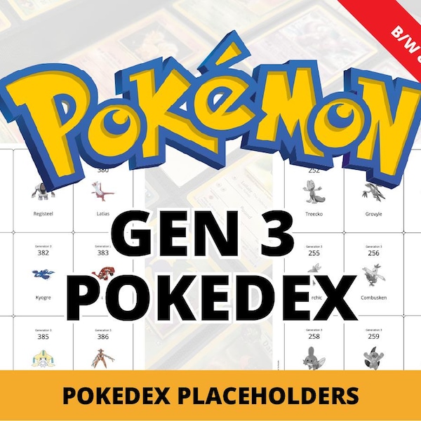 Pokedex Placeholders - Etsy