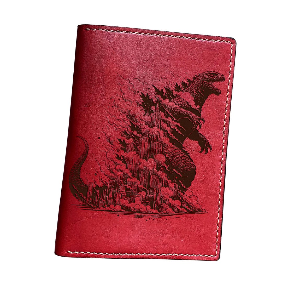 Godzilla Leather Handmade Wallet, King of Monsters Leather Wallet ...