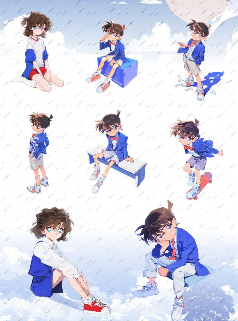 Detective Conan Clipart Buddle I Characters+frames+background - Etsy