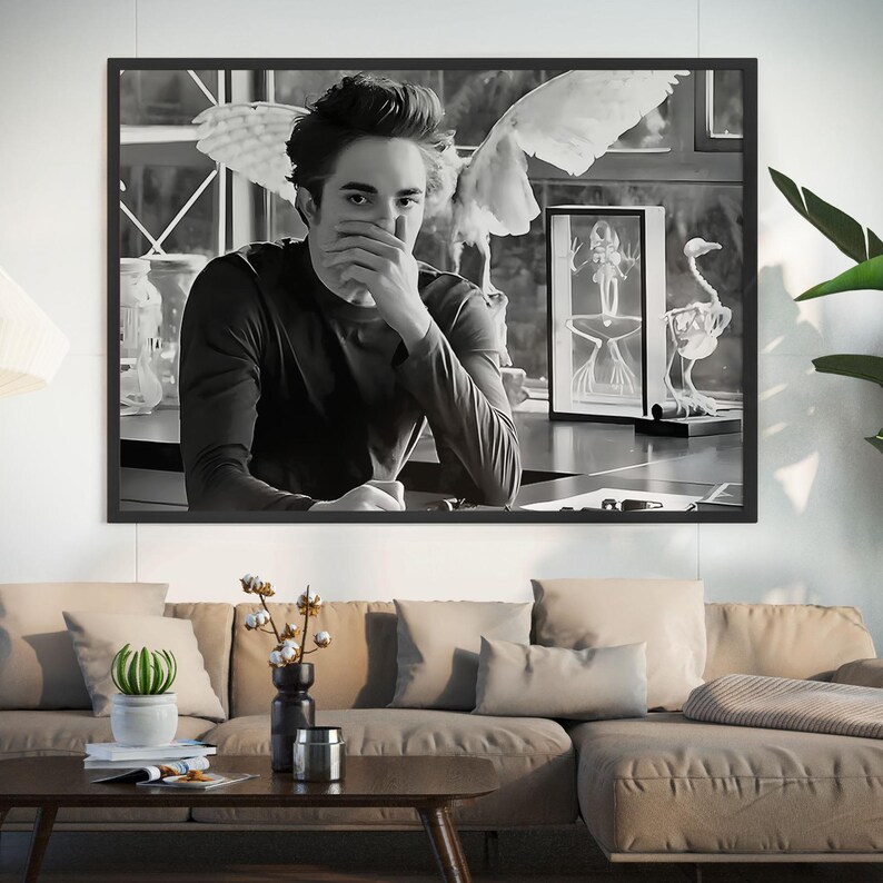 Funny Bathroom Art: Edward Smell Stinky Face - Black and White Canvas ...