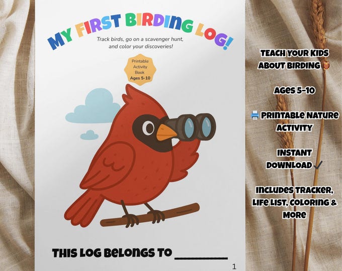 Kids Birding Journal: Montessori Nature Activity Pack and Backyard Bird ...