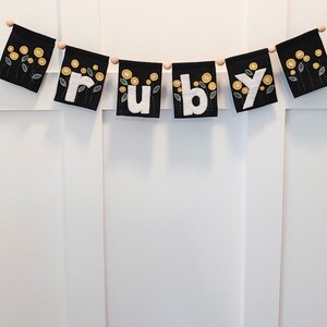 Embroidered Felt Name Banner; Embroidered Name; Baby Shower Gift ...