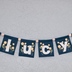 Embroidered Felt Name Banner; Embroidered Name; Baby Shower Gift ...