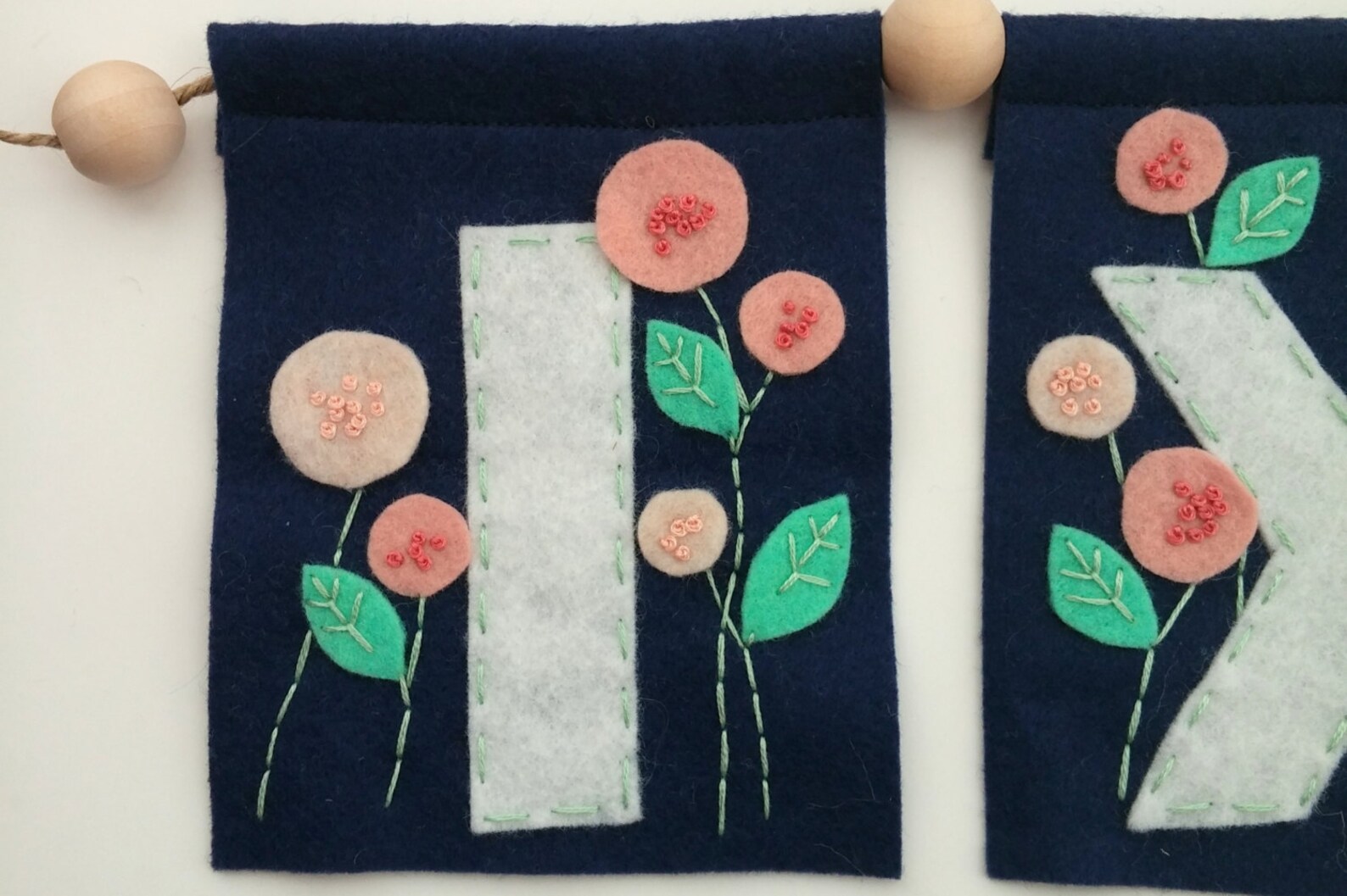 Embroidered Felt Name Banner Embroidered Name Baby Shower | Etsy