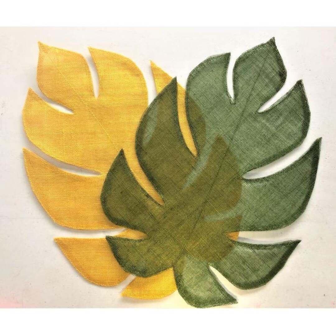 Leaf Monstera Shape Sinamay Placemat | Handmade Natural Table Decor ...