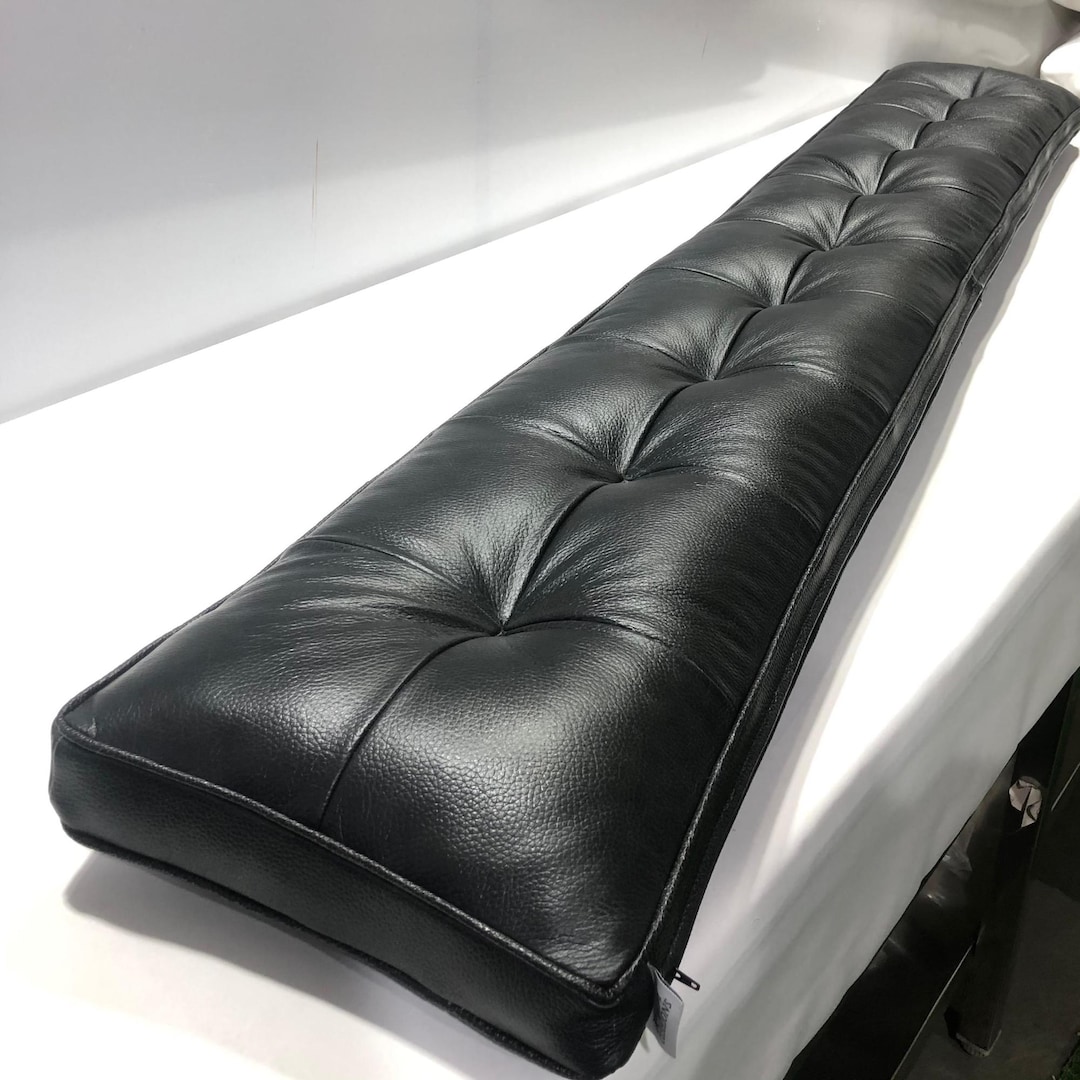 Custom Leather Bench Cushion: 2-inch Tufted Seat Pad, Made to Order - Etsy