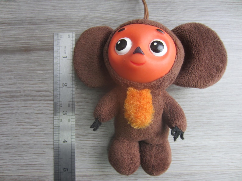 Vintage Cheburashka Plush Toy, Soviet Cartoon Character, With Suction ...