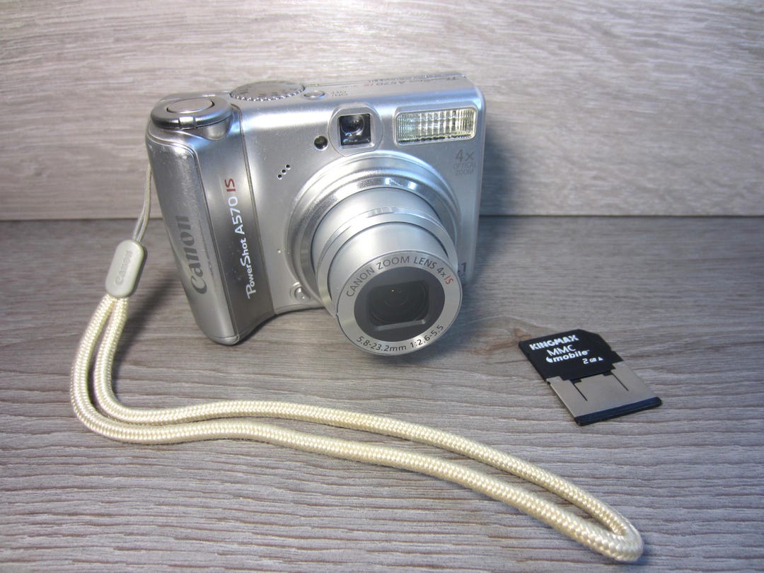 Vintage Canon Powershot A570 IS Digital Camera Silver Rare Working ...
