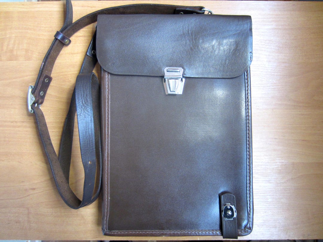 Vintage Officer Bag for Maps Soviet Army 80's Leather Map Bag Shoulder ...