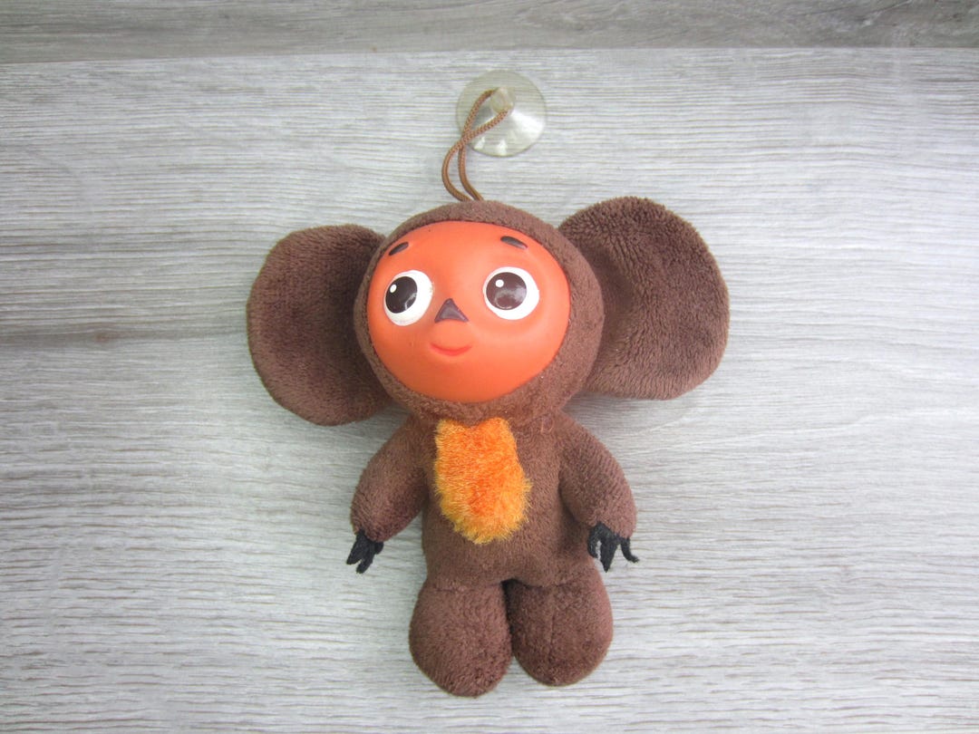 Vintage Cheburashka Plush Toy, Soviet Cartoon Character, With Suction ...