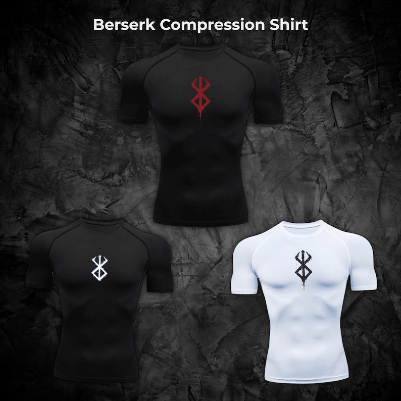 Berserk Compression Shirt | Men's Workout Top | Anime Gym Tee | Muscle ...