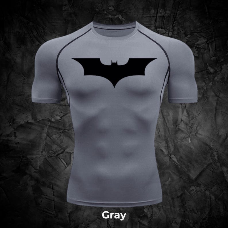 Batman Compression Shirt | Superhero Gym Top | Ultra-tight Workout Tee ...