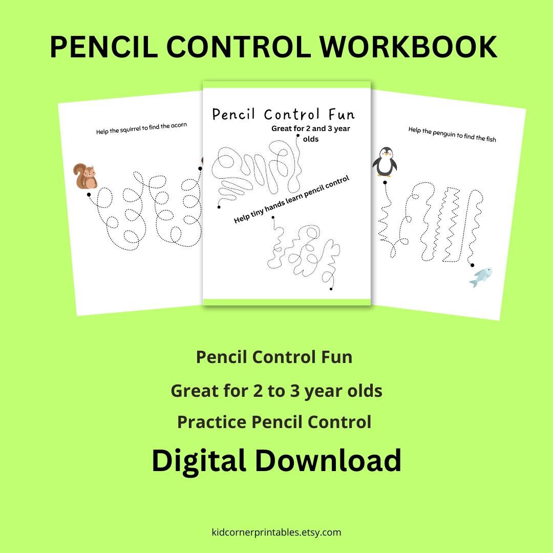 Pencil Control Tracing Workbook for Toddlers, Fine Motor Practice - Etsy