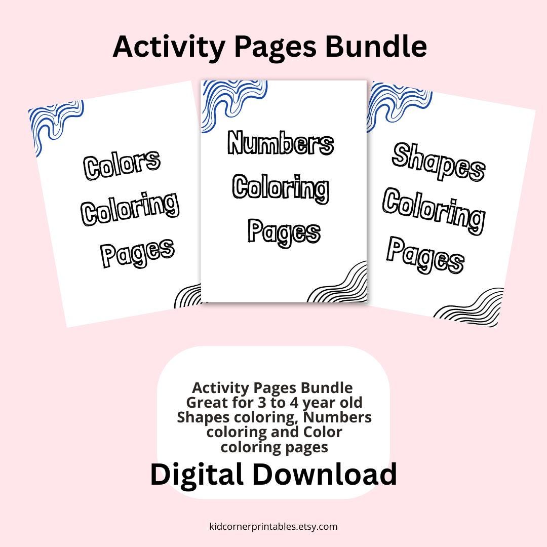 Bundle, Preschool Activity Book Bundle: Shapes, Colors, Numbers, PDF ...