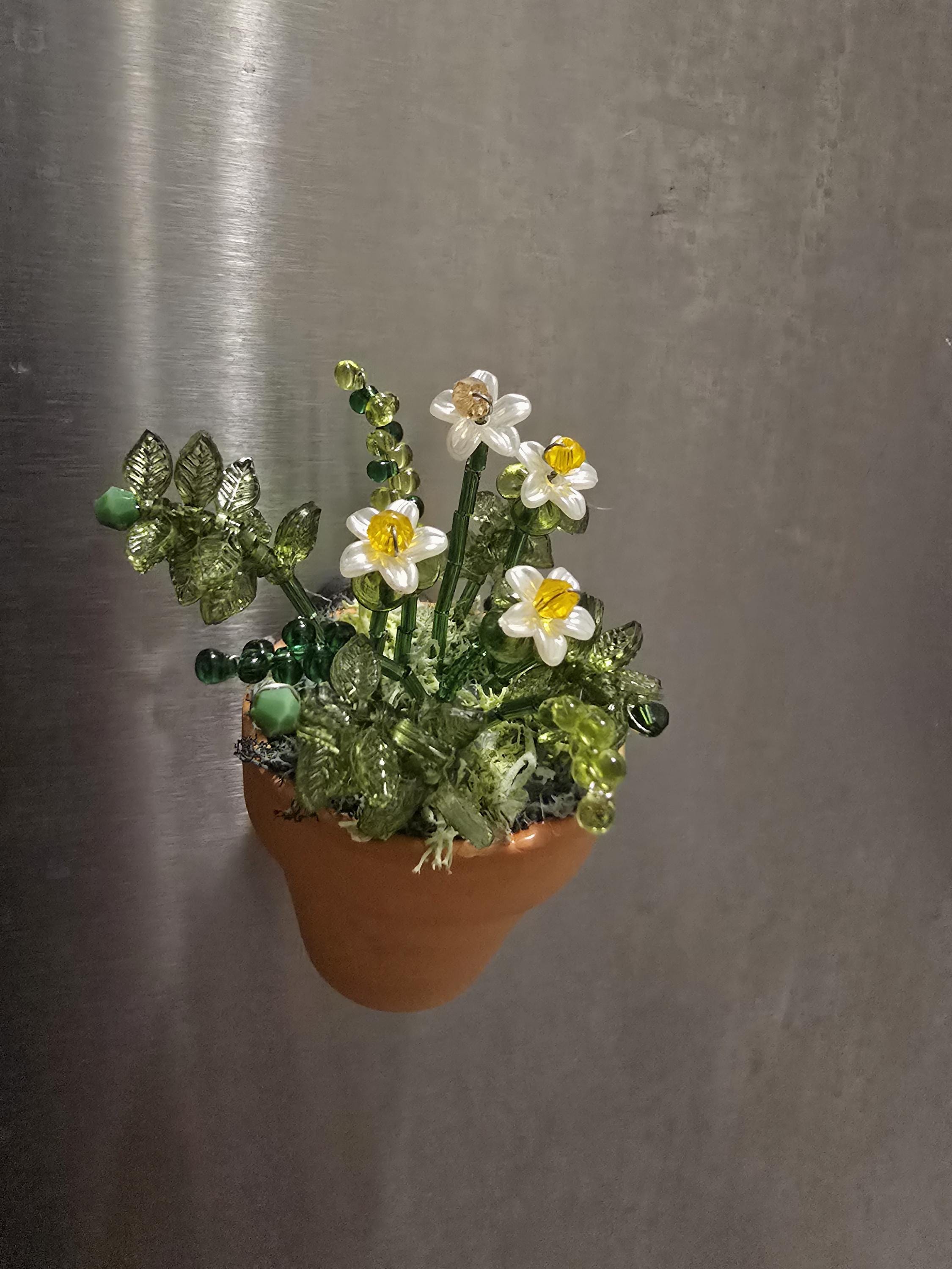 Beaded Succulent Magnet: Fridge Plant Decor - Etsy