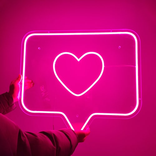 Like Neon Sign Bedroom Custom Salon Decor Social Media Heart - Etsy