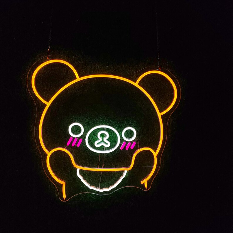 Bear Neon Sign Cute Animal Cartoon Fans Toy Store Signage - Etsy