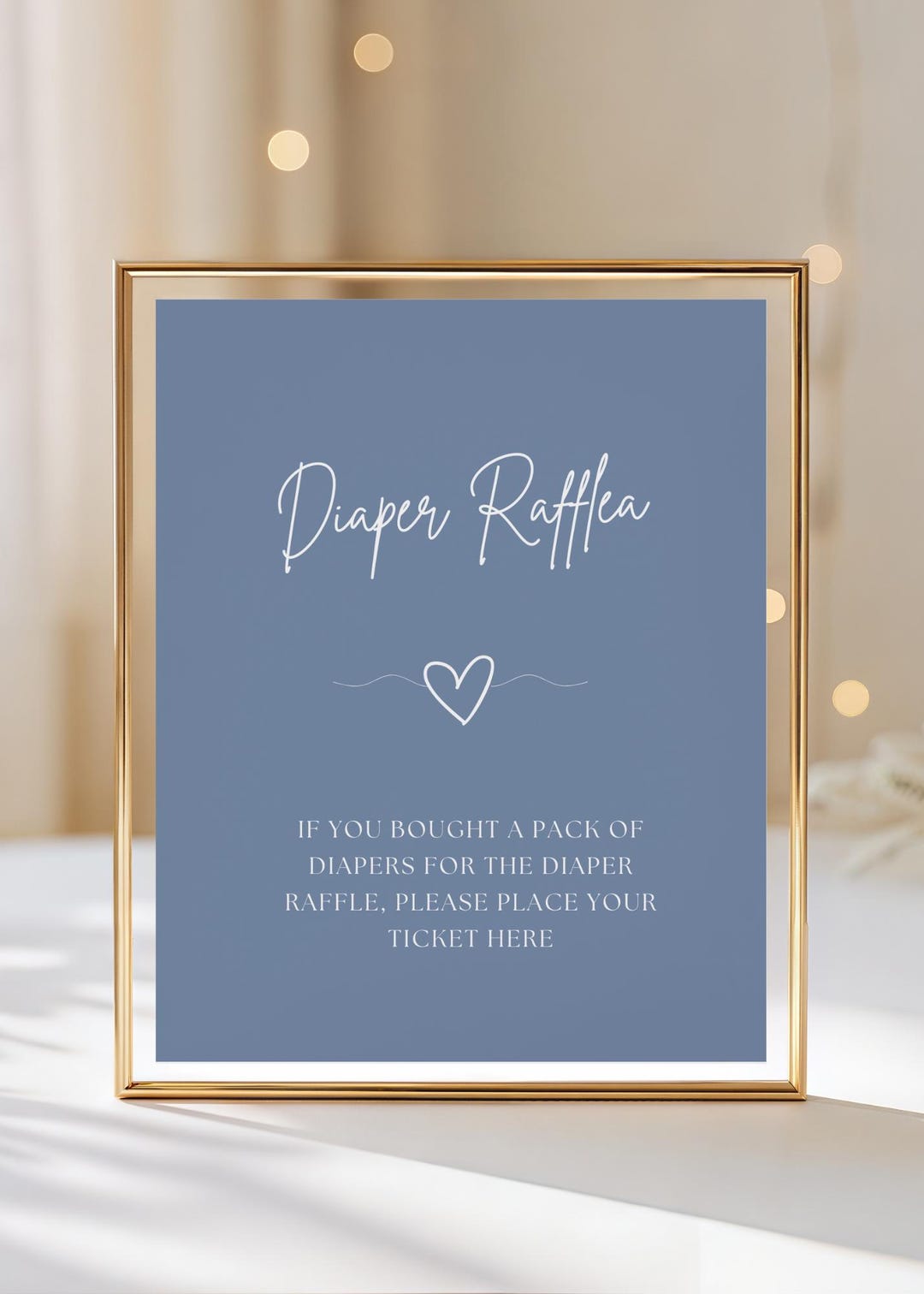 Minimalist Oh Baby Diaper Raffle Sign, Blue Modern Baby Shower Sign ...