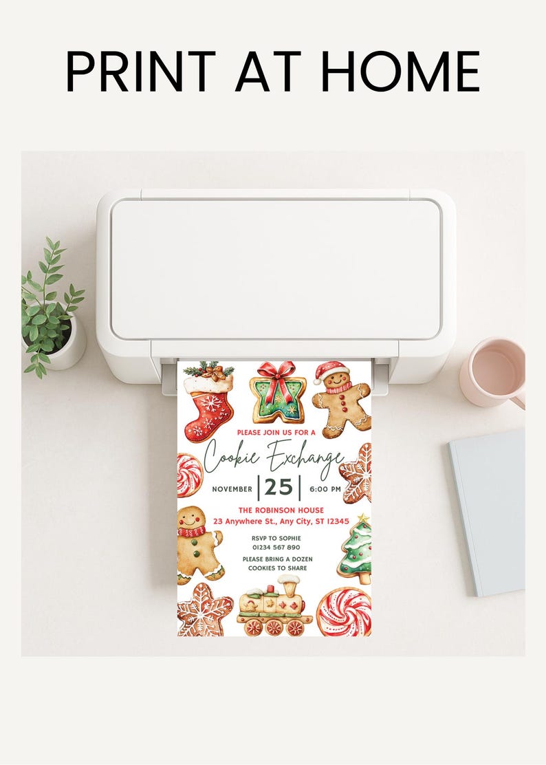 Editable Cookie Exchange Party Invitation Template, Cookie Exchange ...