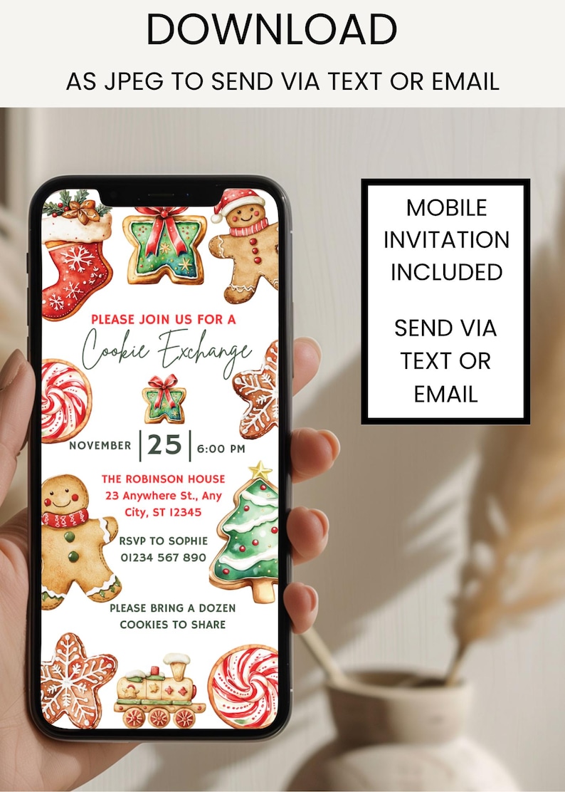 Editable Cookie Exchange Party Invitation Template, Cookie Exchange ...
