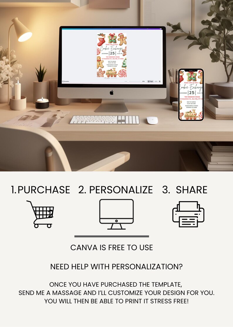 Editable Cookie Exchange Party Invitation Template, Cookie Exchange ...