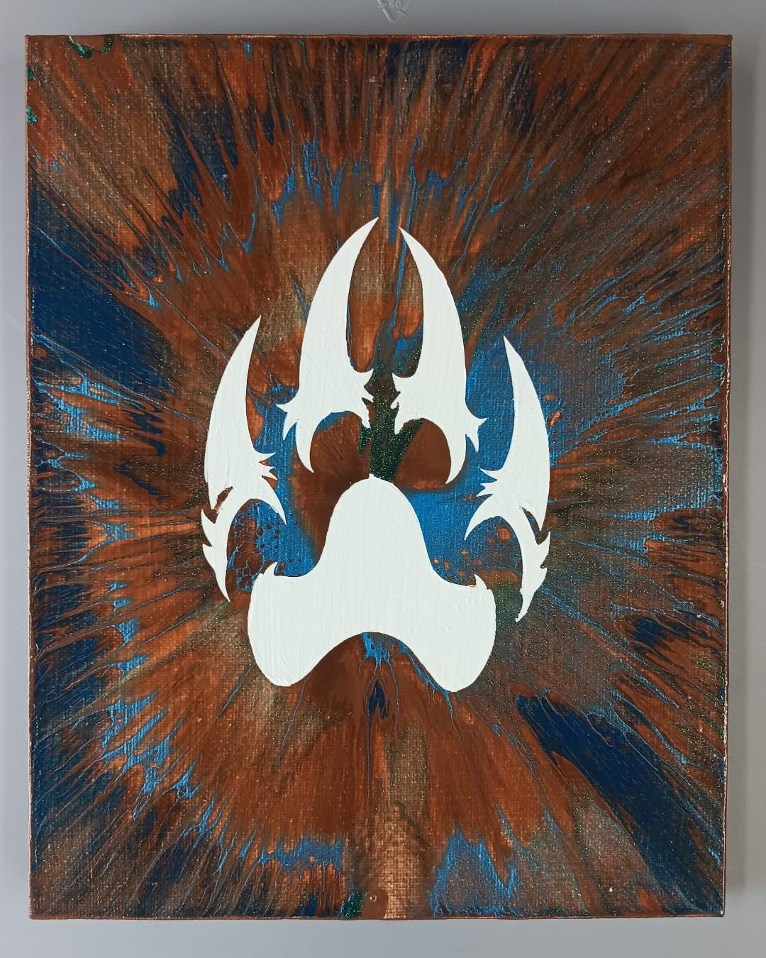 Rust & River Burst Bear Paw – Handmade 8x10 Canvas Art - Etsy