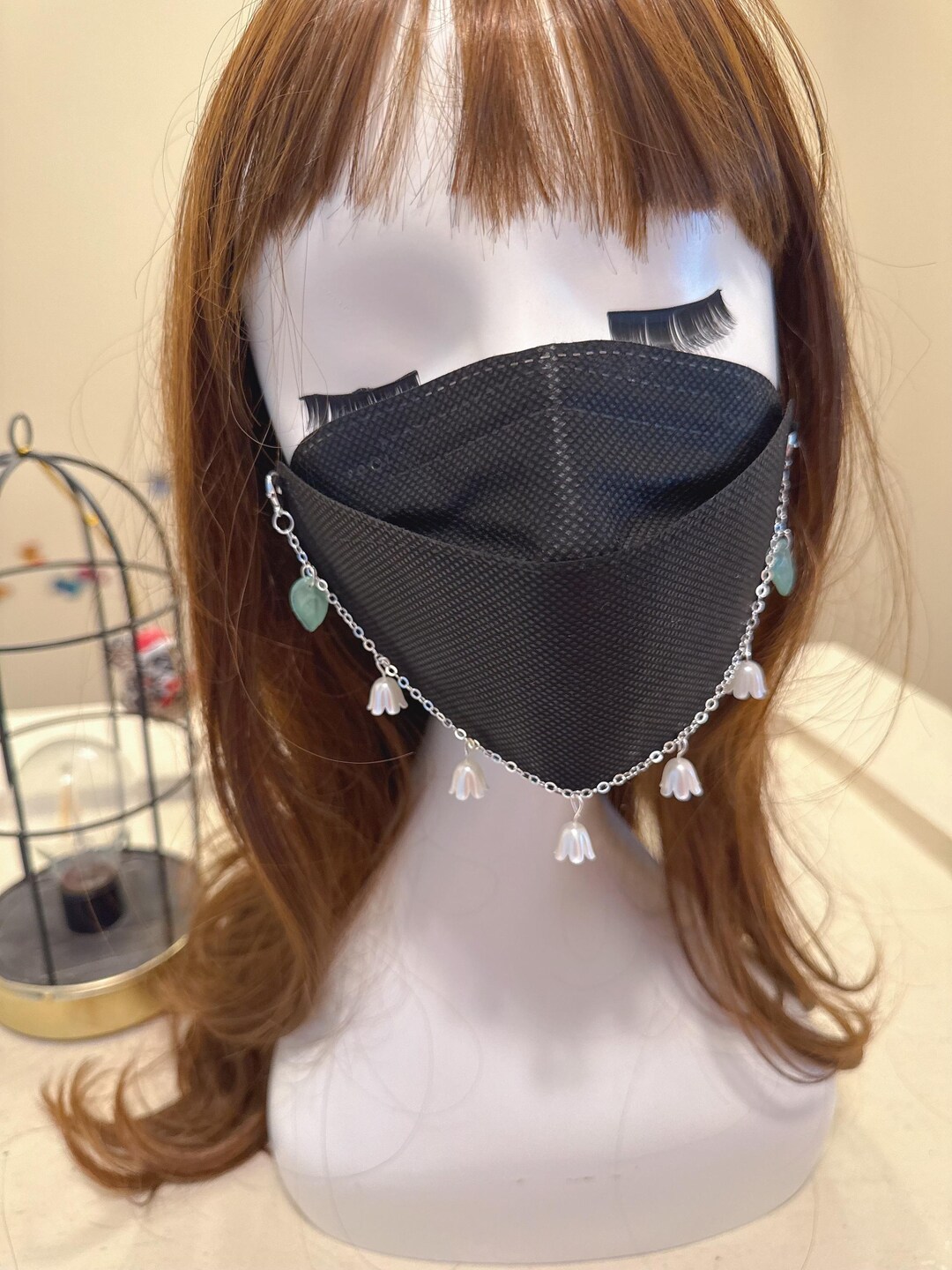 Lily of the Valley Mask Chain: Silver & Gold Flower Charms - Etsy