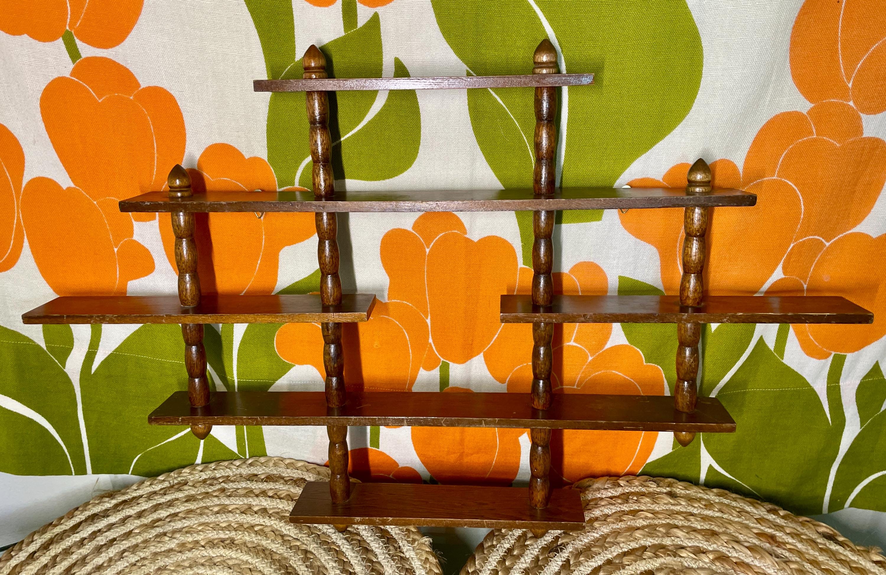 Vintage Mid Century Spindle Shelves | Wooden Curio Shelf | MCM Wall ...