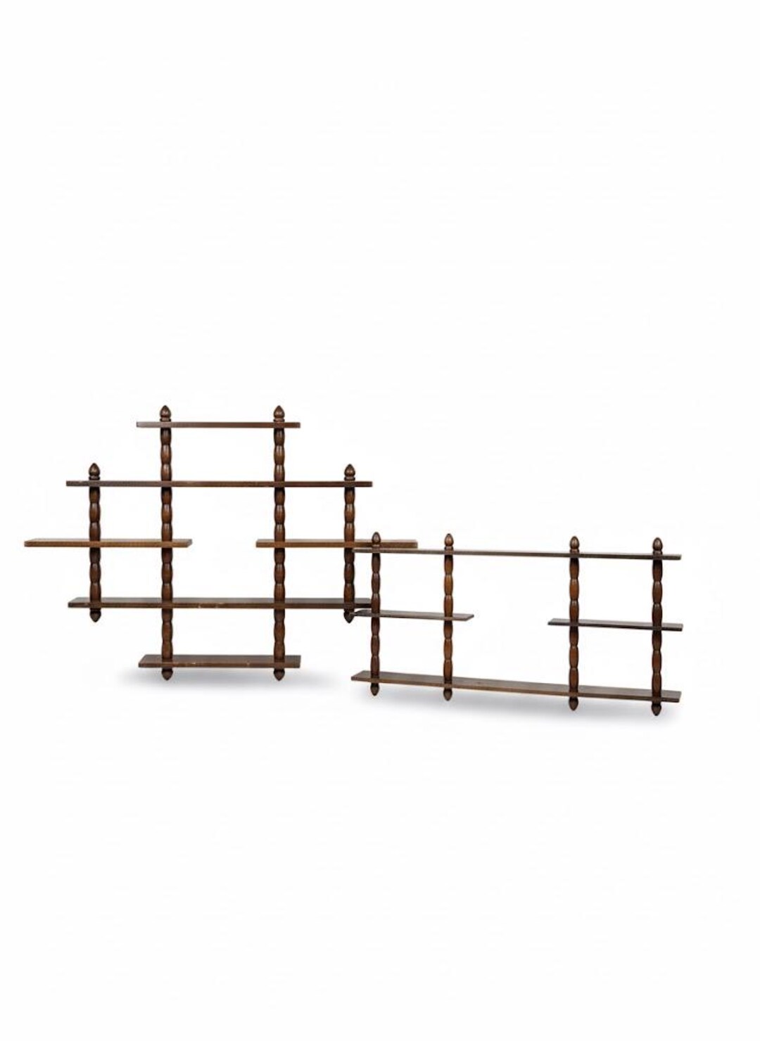 Vintage Mid Century Spindle Shelves | Wooden Curio Shelf | MCM Wall ...