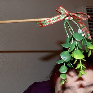 Artificial Mistletoe on a Stick for Party Favors or Photo Props Mos - Etsy