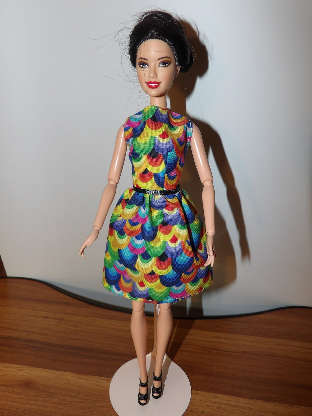 PRIDE Rainbow Feather Print Modest Dress for Fashion Dolls - Ed1955 - Etsy