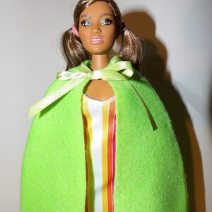 Full Length Lime Green Felt Cape for Male & Female Fashion Dolls ...