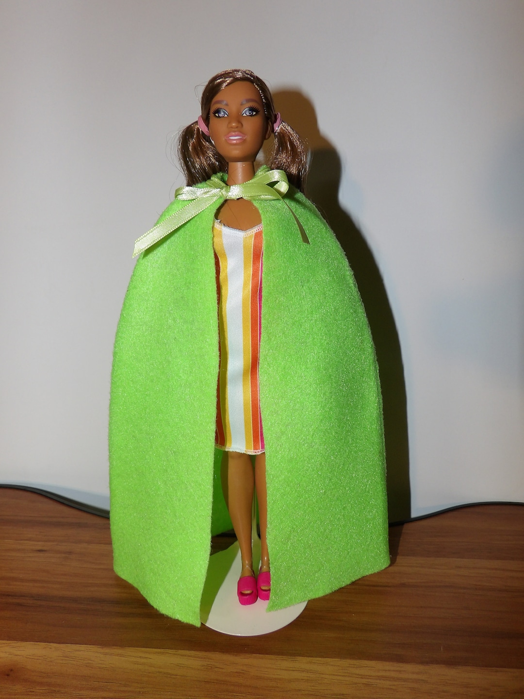 Full Length Lime Green Felt Cape for Male & Female Fashion Dolls ...