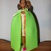 Full Length Lime Green Felt Cape for Male & Female Fashion Dolls ...