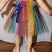 Colorful Rainbow Ballet Tutu With Sparkles and Purple Bow Accent for 18 ...