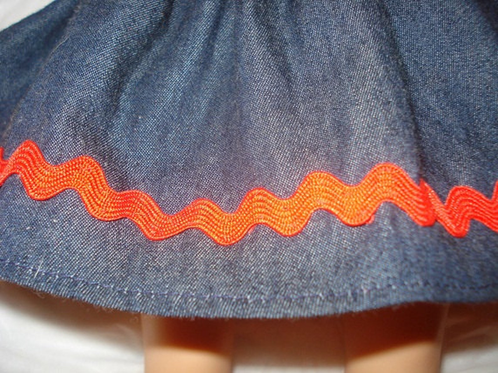 Denim Dress With Red Rick Rack Trim for 18 Inch Dolls - Ag152 - Etsy