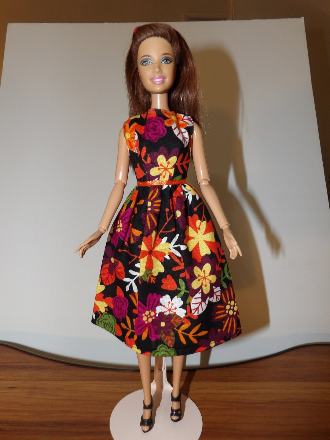 Colorful Modest Floral Print Dress for Fashion Dolls - Ed1747 - Etsy