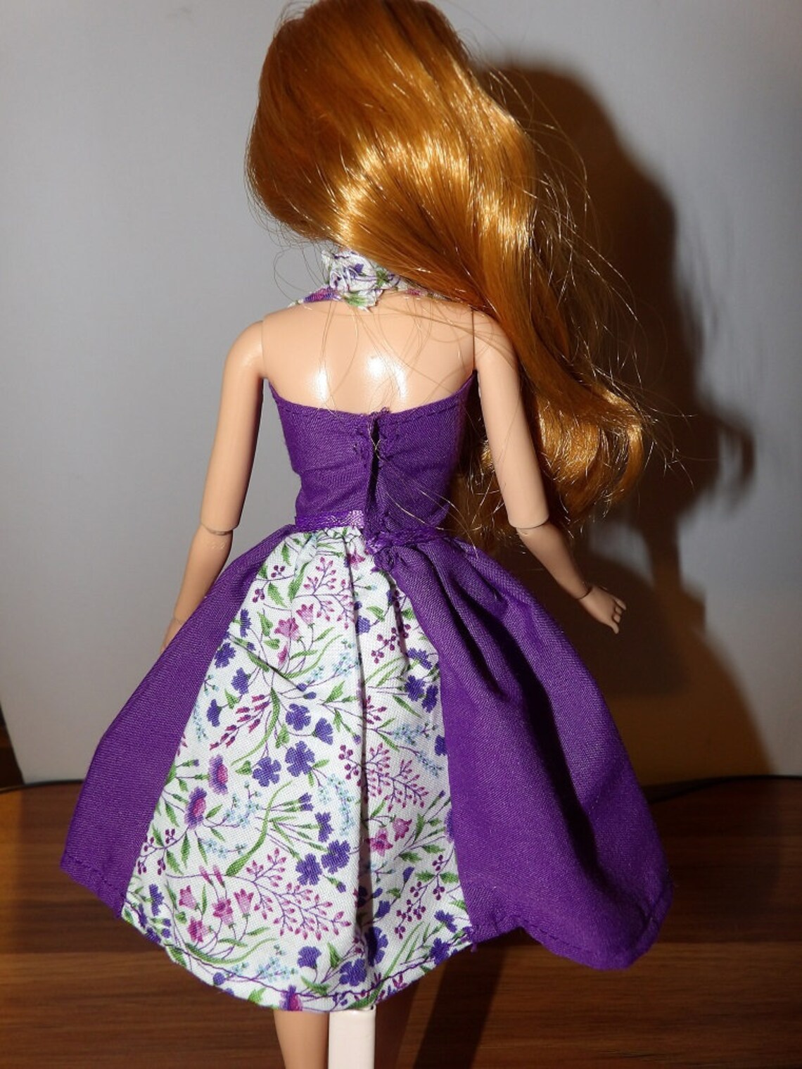 Pretty Halter Top Sundress With Purple Floral & Solid Purple - Etsy