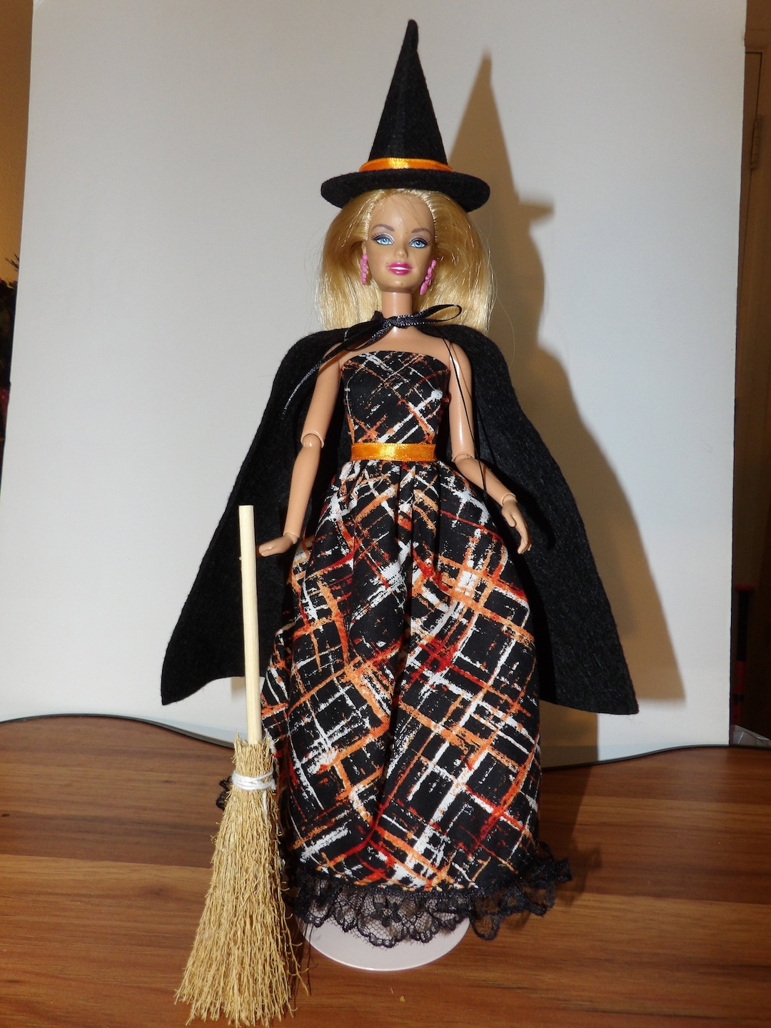 Witch Costume in Black With Splatter Paint Design Long Dress With Hat ...