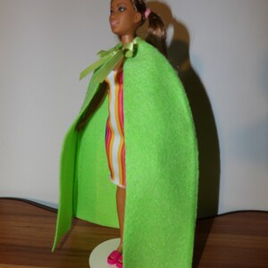 Full Length Lime Green Felt Cape for Male & Female Fashion Dolls ...
