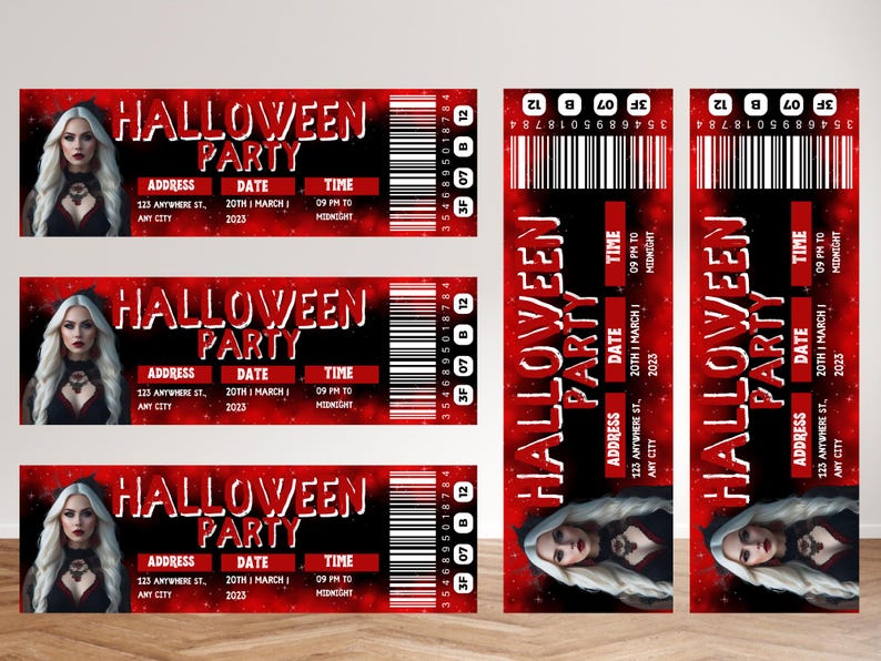 Halloween Party Ticket Template: Spooky Event Invitation (digital ...