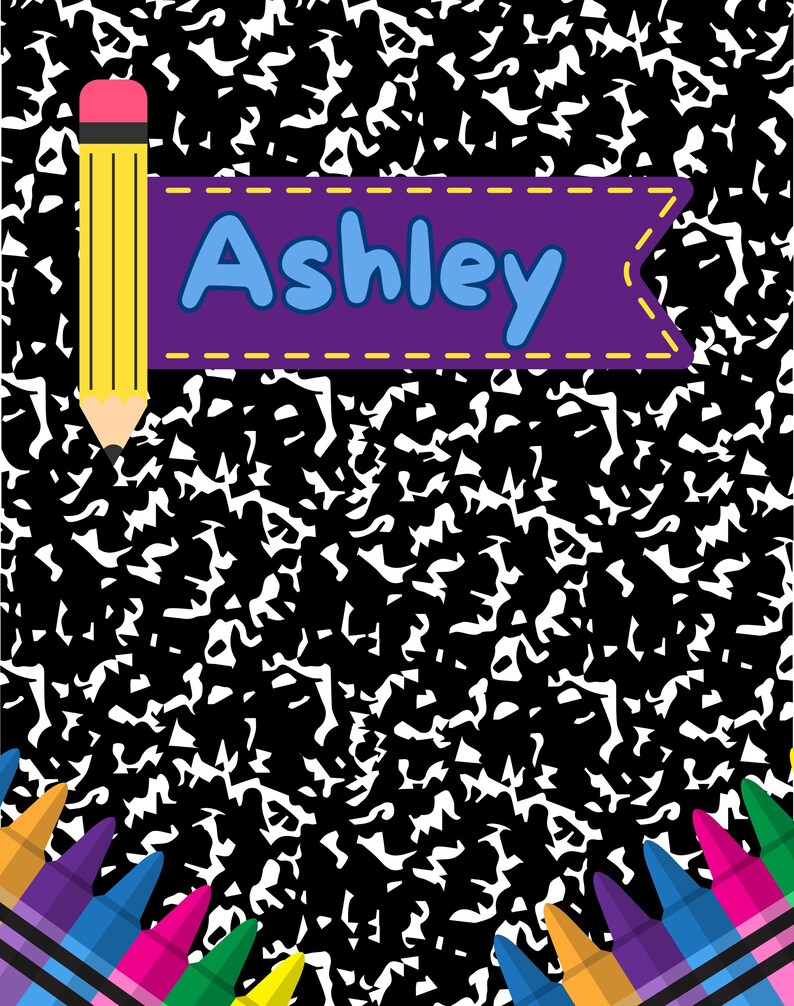 Back 2 School Composition Notebook Template, Back to School Mockup ...