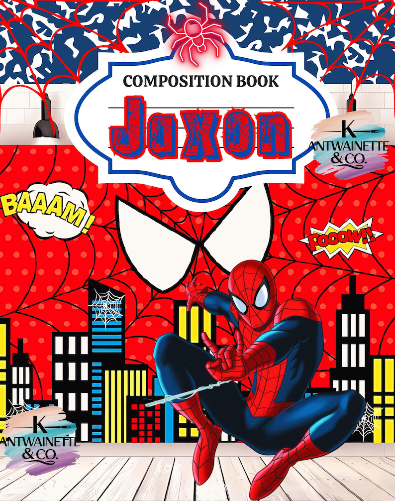 Spider-man Notebook Cover: Editable Superhero Template (digital ...