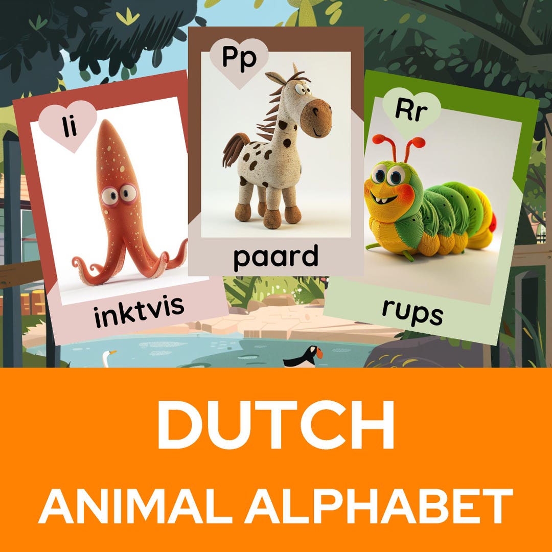 Dutch Animal Alphabet Flashcards - Etsy