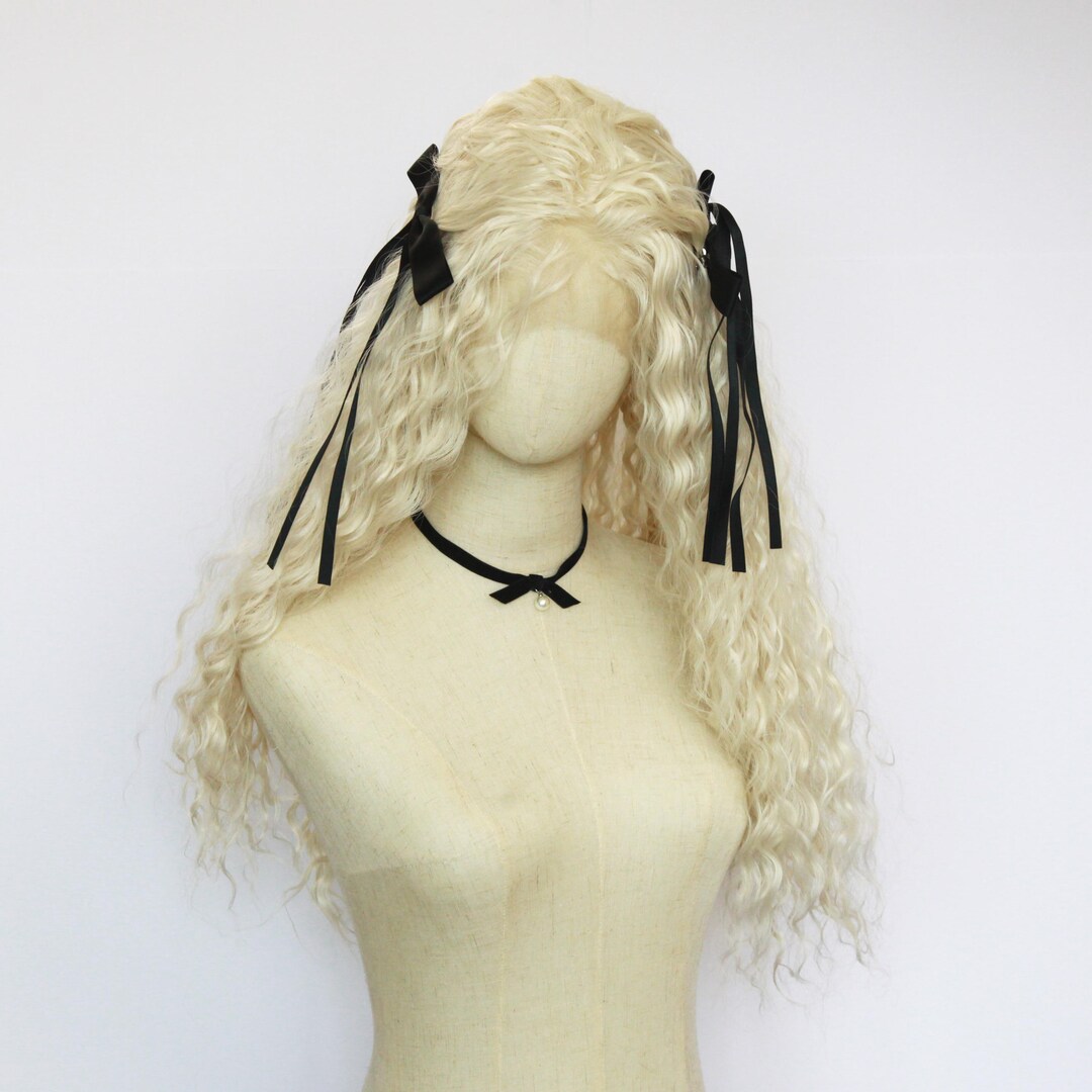 Braided Curly Lace Front Wig: Light Blond Heat-resistant Synthetic Hair ...