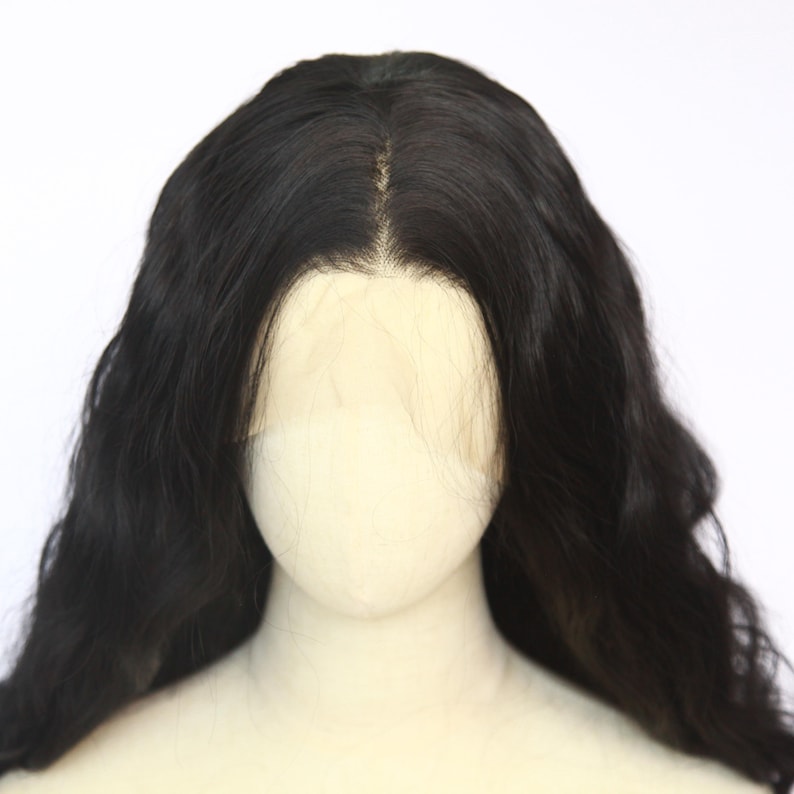 Long Wavy Lace Front Wig: Light Black Heat-resistant Synthetic Hair - Etsy