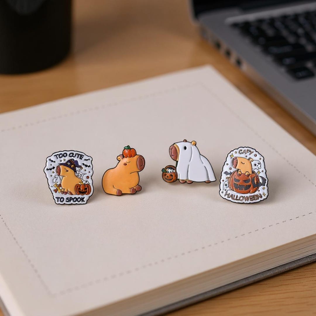 Cute Capybara Enamel Pin Set | Funny Animal Brooch | Quirky Collectible ...
