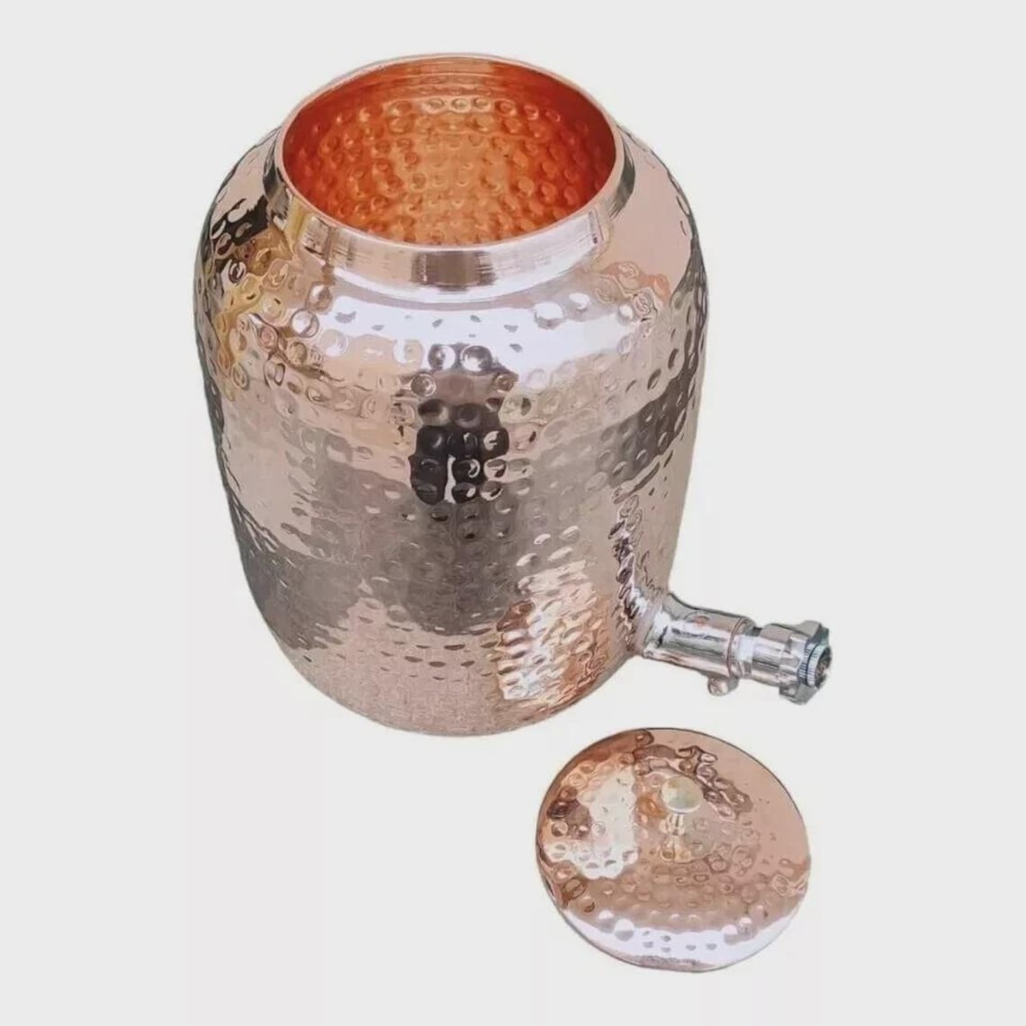 Handmade 100% Pure Copper Dispenser Water Pitcher Pot 4L 2 Glass 1 ...