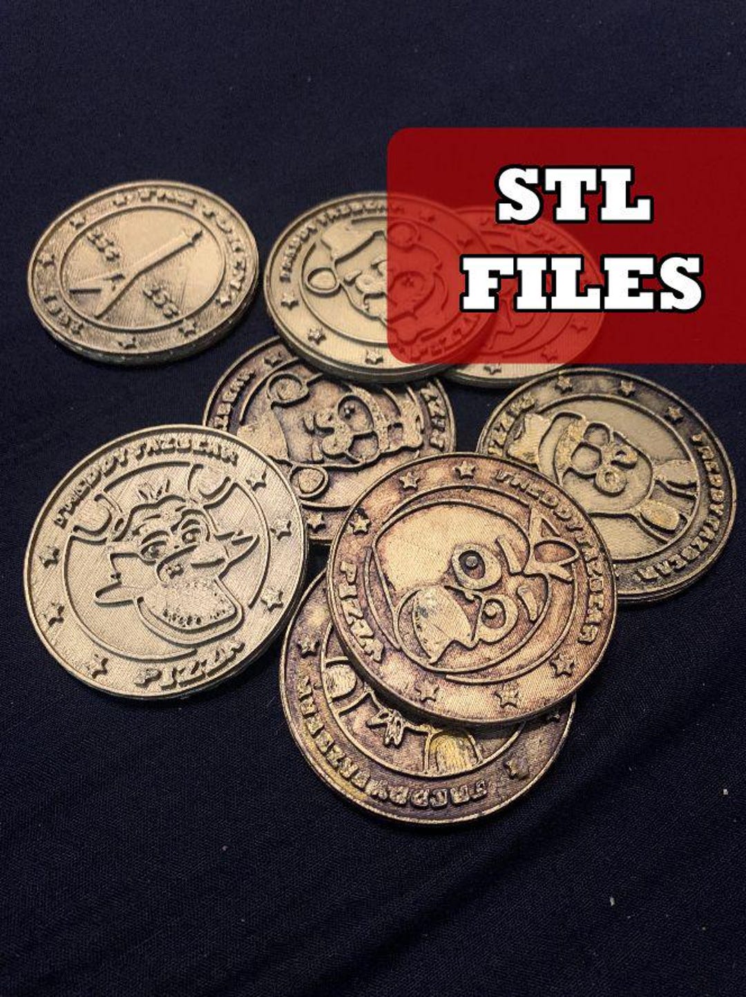 FNAF 1 Tokens STL – Fnaf-inspired Collector Tokens | 3D Printed ...