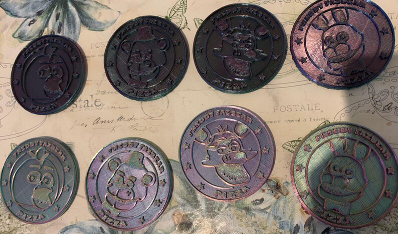 FNAF 1 Tokens – 3D Printed Color-shift Collectibles, 6cm - Etsy